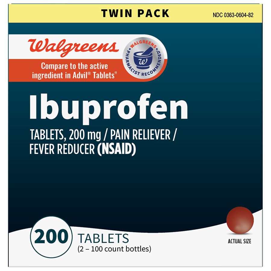 Walgreens Ibuprofen Tablets 200 mg, Pain Reliever/Fever Reducer | Walgreens