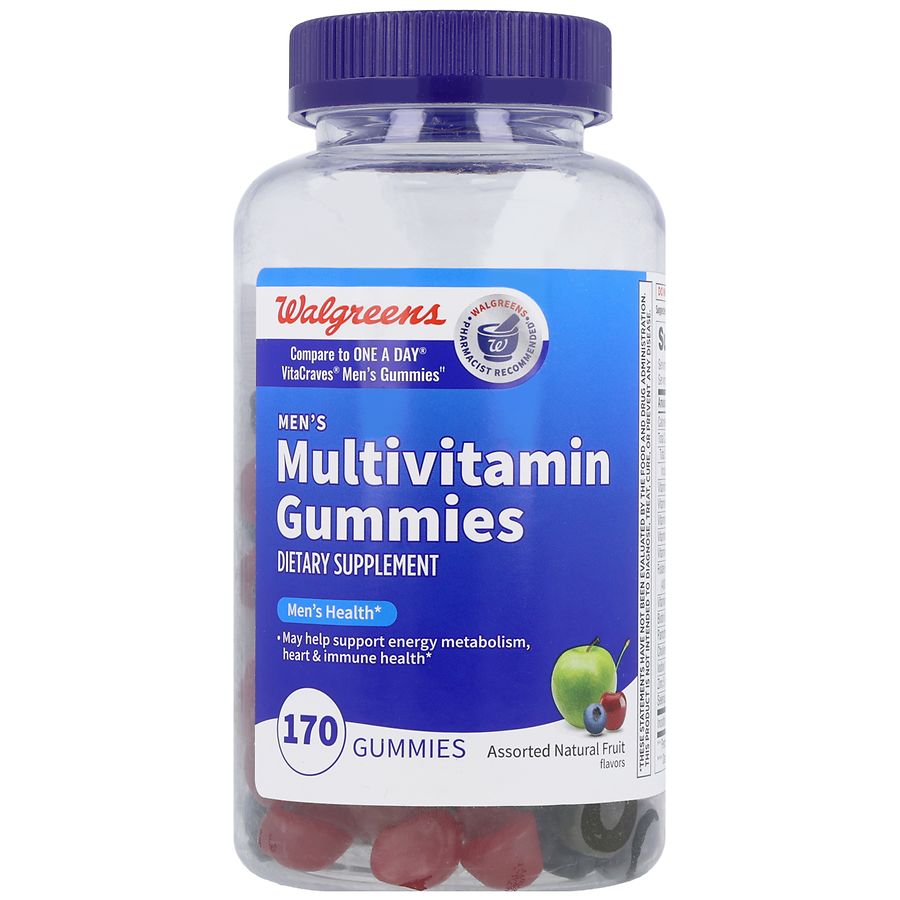 Walgreens Men's Multivitamin Gummies Assorted Natural Fruit | Walgreens