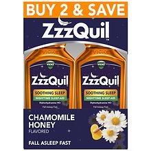 ZzzQuil Nighttime Sleep Aid Liquid, 50 mg Diphenhydramine HCl Chamomile ...