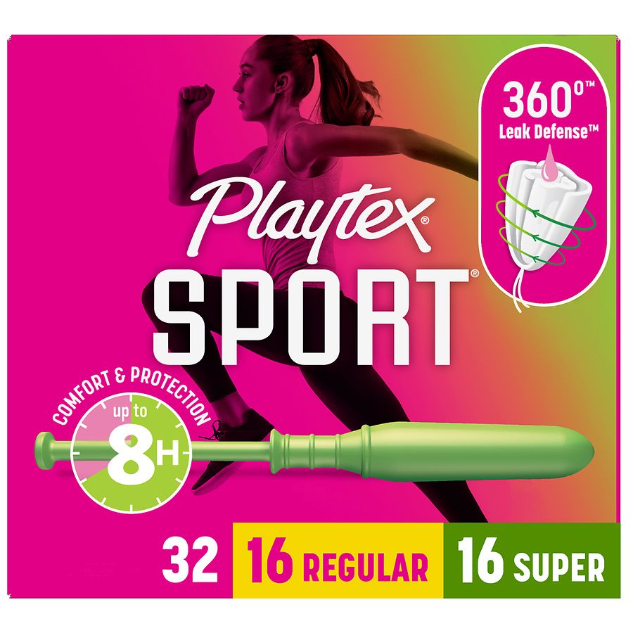 Playtex Sport 360 Leak Defense Plastic Tampons Multipack Regular ...