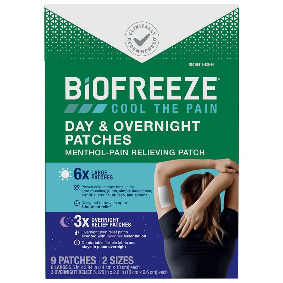 BIOFREEZE Patchs, Back Knee Muscle Joint and Arthritis Pain Lavender ...