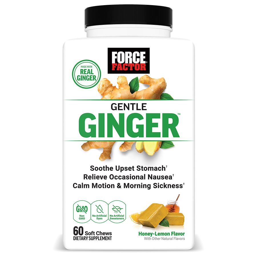 Force Factor Ginger, Naturally Soothing Digestive Support Soft Chews ...