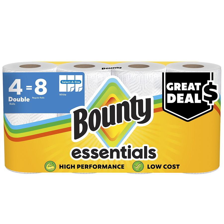Bounty Essentials, Select-A-Size Paper Towel Double Rolls 108 Sheets ...