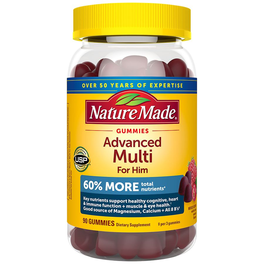 Nature Made Multivitamin Gummies For Him Mixed Berry | Walgreens