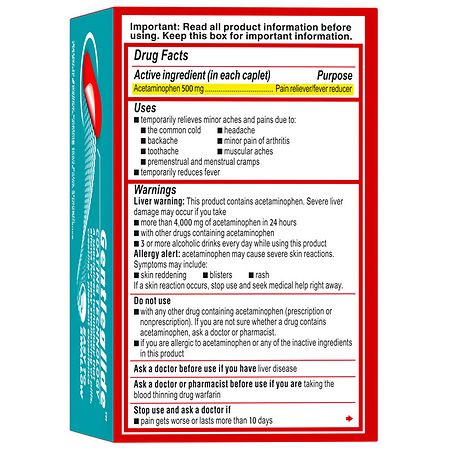 Tylenol Extra Strength Label 17. Januar 2010 Fort Salong, NY EIN