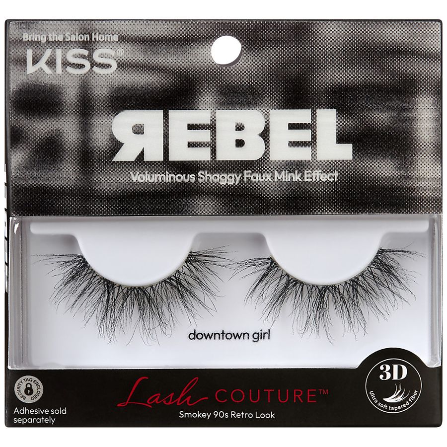 Kiss Lash Couture Rebel Collection Glue-On Lashes, Downtown Girl ...