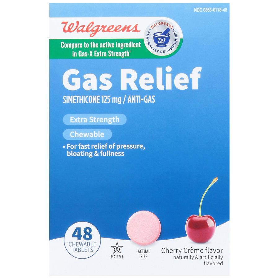 Walgreens Gas Relief Chewable Tablets Extra Strength | Walgreens