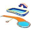 Banzai Aqua Drench 3-In-1 Splash Park With Pool, Sprinkler & Waterslide ...