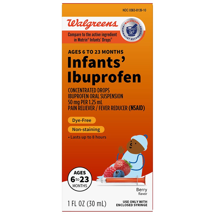 Walgreens Infants¿ Concentrated Drops, Ibuprofen 50 mg Berry | Walgreens