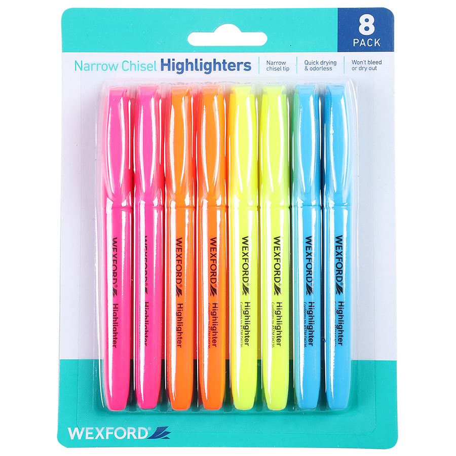 Wexford Narrow, Chisel-Tip Highlighters | Walgreens