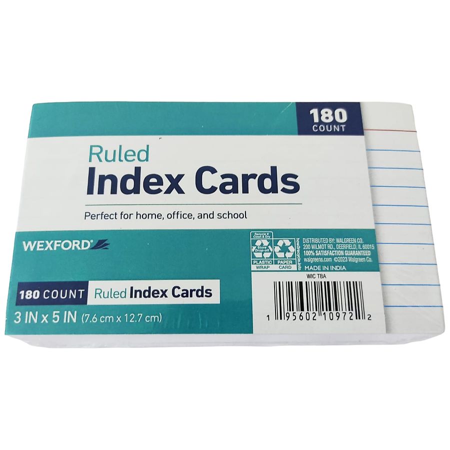 Wexford Ruled Index Cards 3X5 | Walgreens