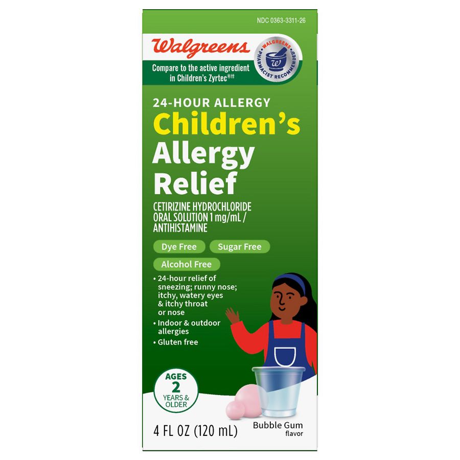 Walgreens 24 Hour Children's Allergy Relief Cetirizine Oral Solution ...