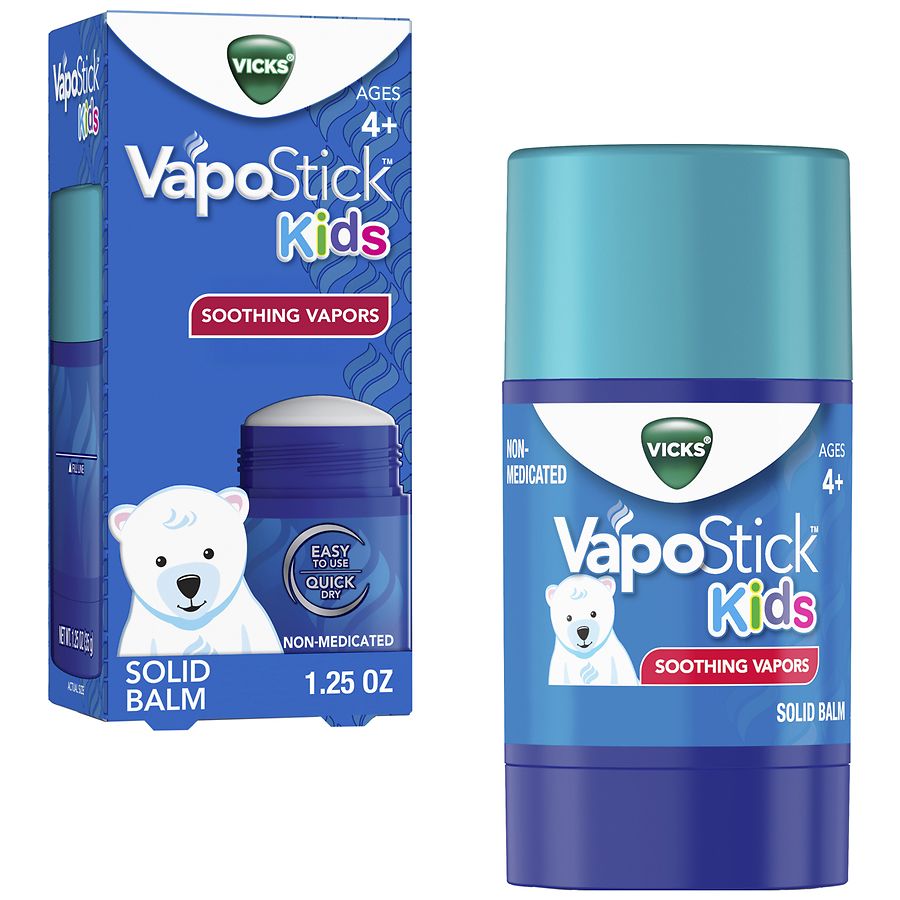 Vicks Solid Balm, No Mess, For Kids Ages 4+, Soothing Non-Medicated ...