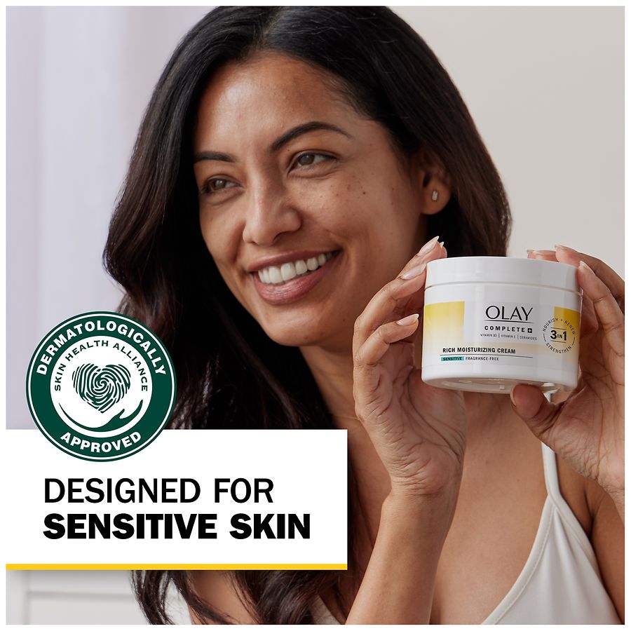 Olay Complete + Rich Moisturizing Cream, Hydrating Face Cream for Dry ...