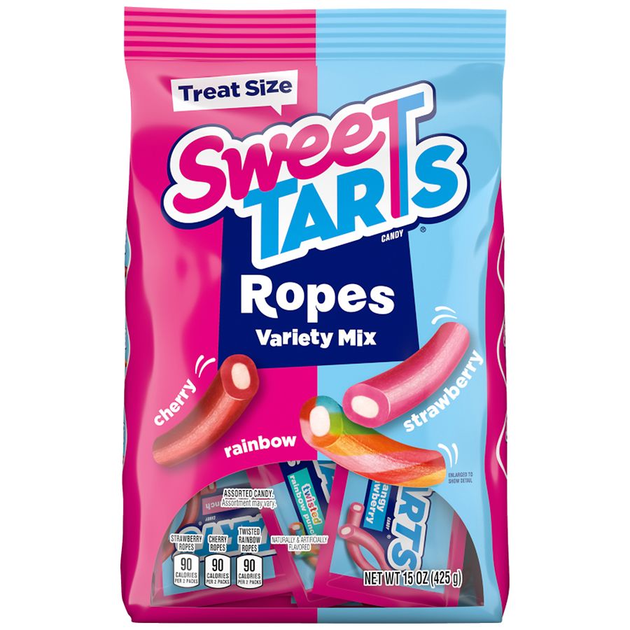 Sweetarts Treat Sized Ropes Cherry, Strawberry, Rainbow | Walgreens