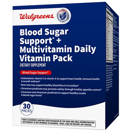 Walgreens Blood Sugar Support + Multivitamin Daily Vitamin Pack | Walgreens