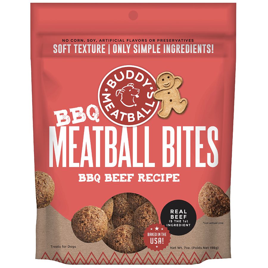 Buddy Meatballs Meaty Bites Dog Treats, BBQ Beef | Walgreens