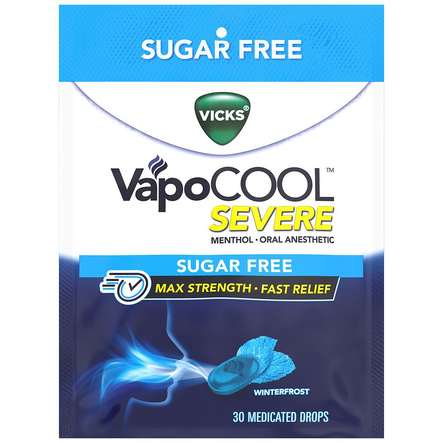 Vicks SEVERE Max Strength Menthol Cough Drop Alternative Winterfrost ...