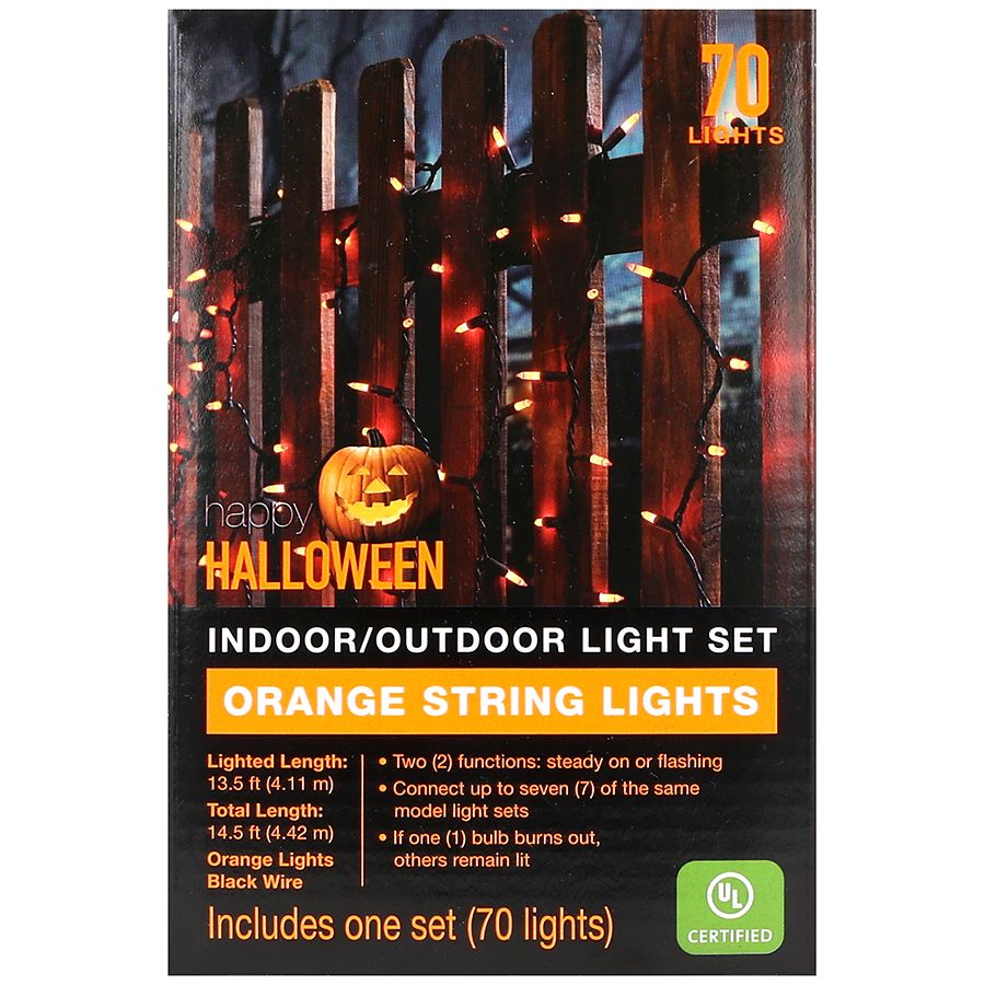 Happy Halloween String Lights Indoor/Outdoor Light Set Orange | Walgreens