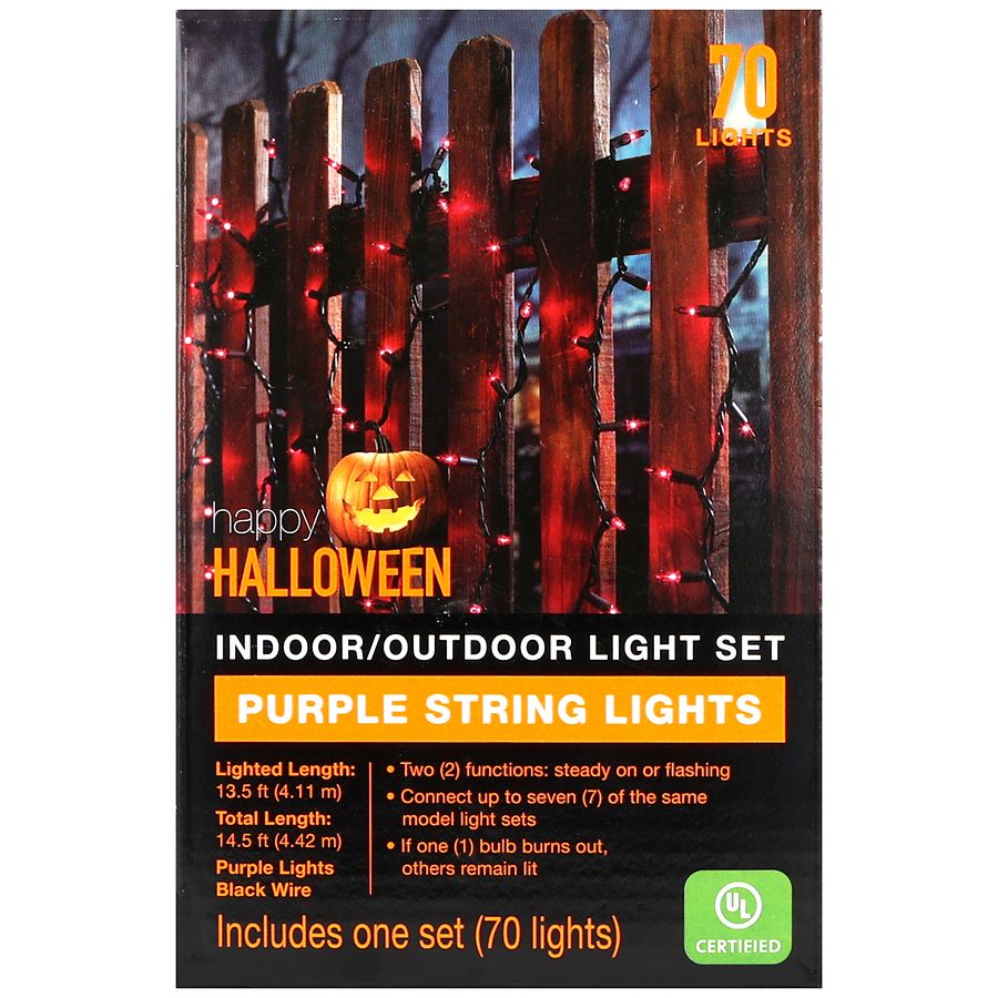 Happy Halloween String Lights Indoor/Outdoor Light Set Purple | Walgreens