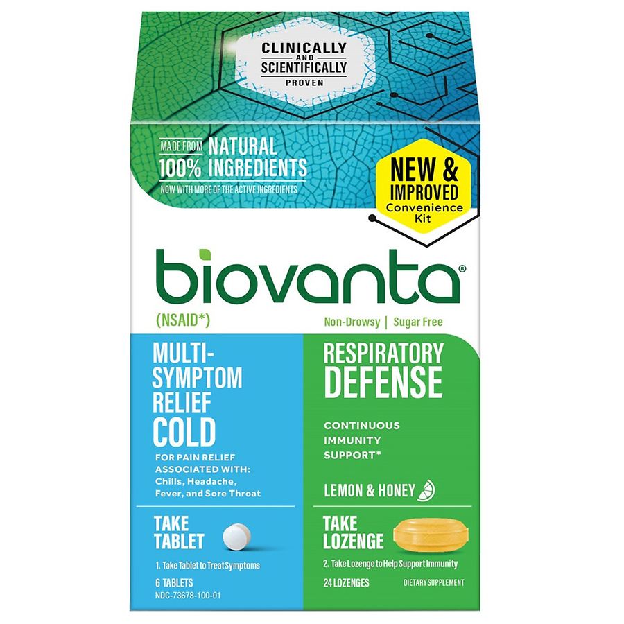 BioVanta Multi-Symptom Relief Cold Tablet + Respiratory Defense Lozenge ...