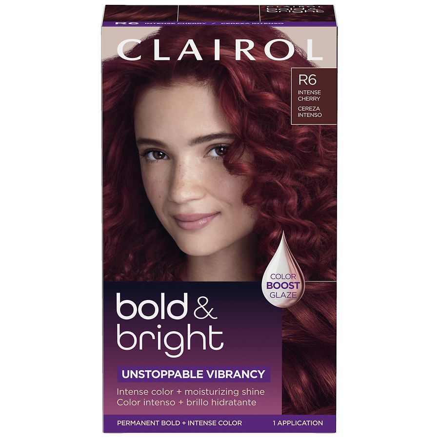 Clairol Bold & Bright Permanent Hair Dye, R6, Intense Cherry, Intense ...