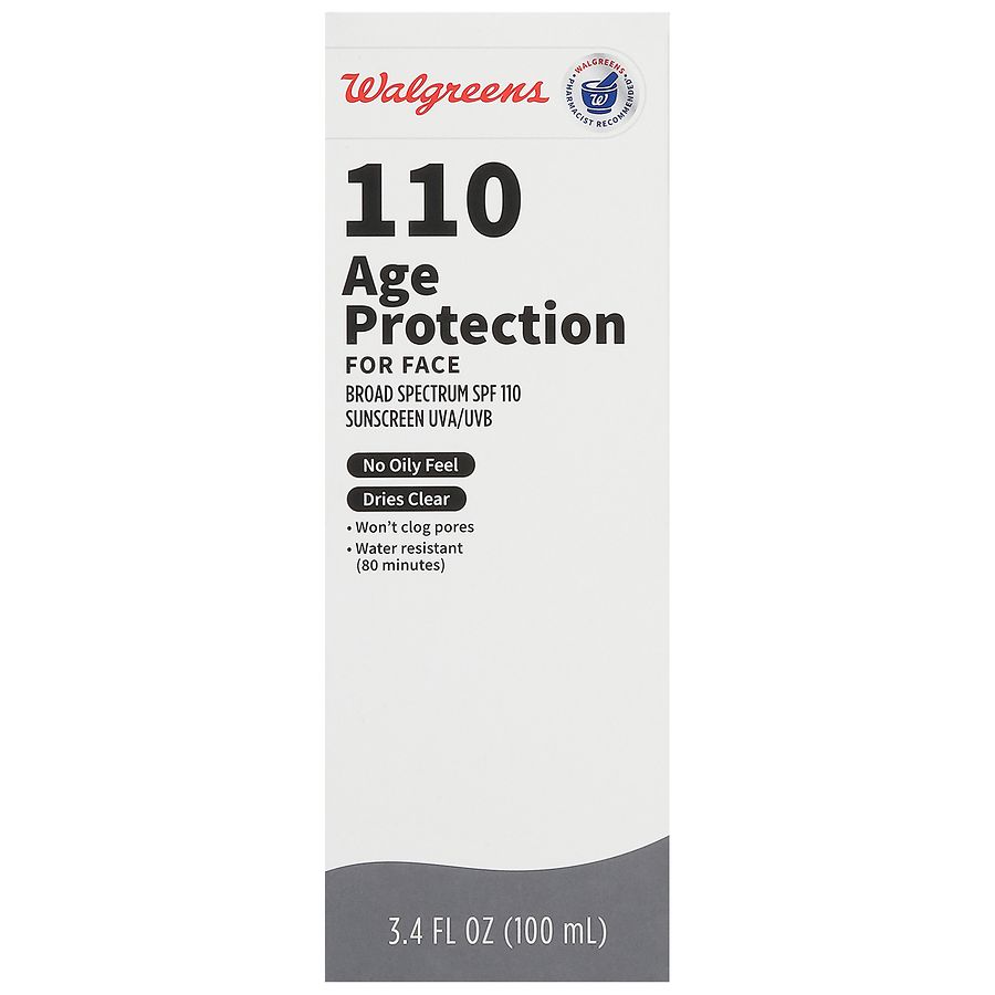 Walgreens 110 Age Protection For Face Broad Spectrum Sunscreen | Walgreens