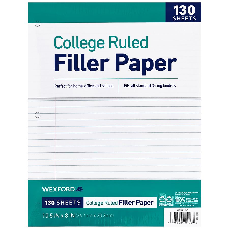 Wexford Filler Paper College Ruled | Walgreens