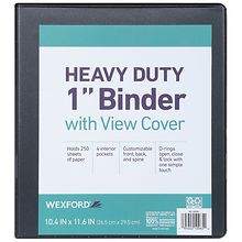 Wexford Heavy Duty Binder with View Cover 1" Assorted | Walgreens