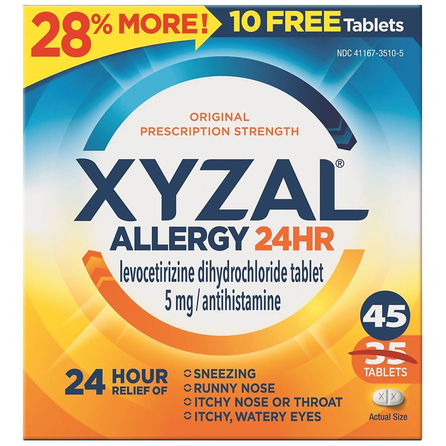 XYZAL Allergy Tablets 24-Hour Allergy Relief, Original Prescription ...