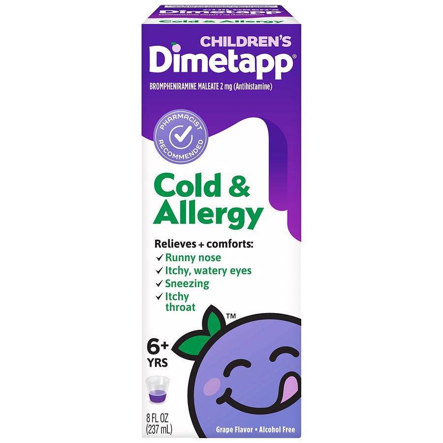 Children's Dimetapp Cold & Allergy Liquid Medicine Grape | Walgreens