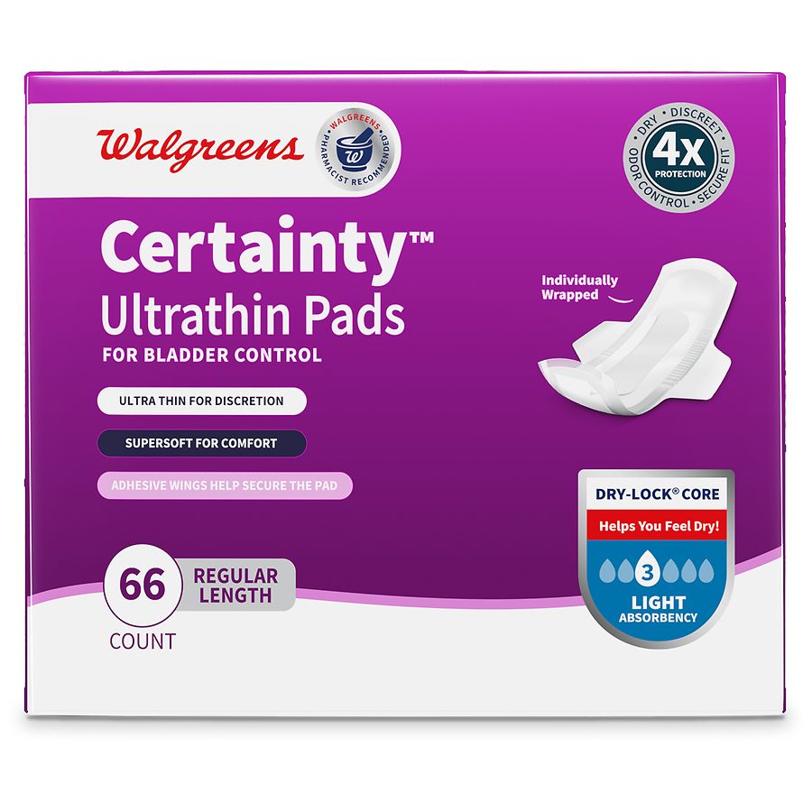 Walgreens Certainty Incontinence Ultra Thin Pads with Wings | Walgreens