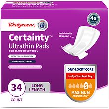 Walgreens Certainty Incontinence Ultra Thin Pads with Wings | Walgreens