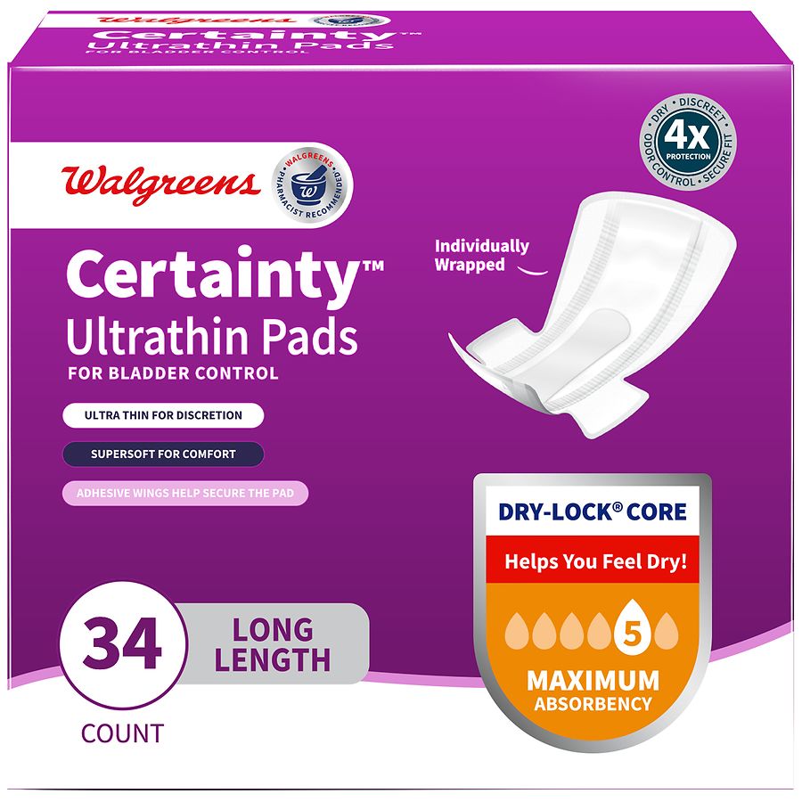 Walgreens Certainty Incontinence Ultra Thin Pads with Wings | Walgreens