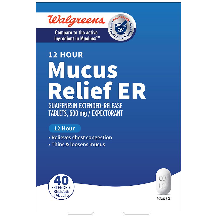 Walgreens 12 Hour Mucus Relief ER Tablets | Walgreens
