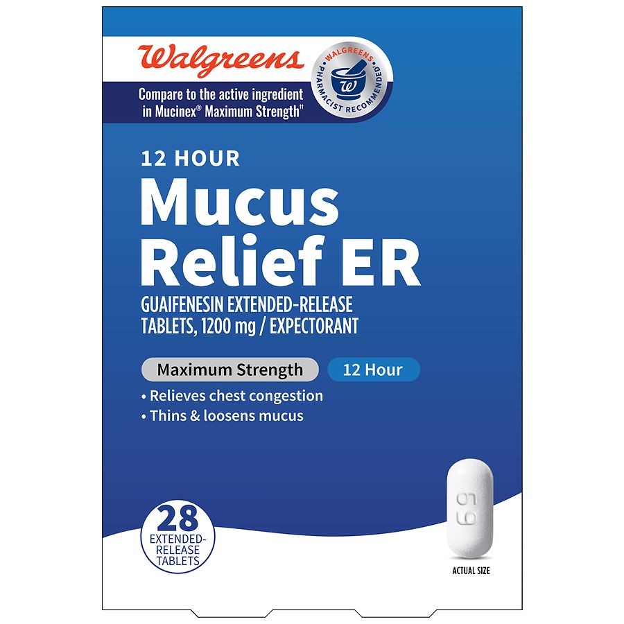 Walgreens 12 Hour Mucus Relief ER Tablets Maximum Strength | Walgreens