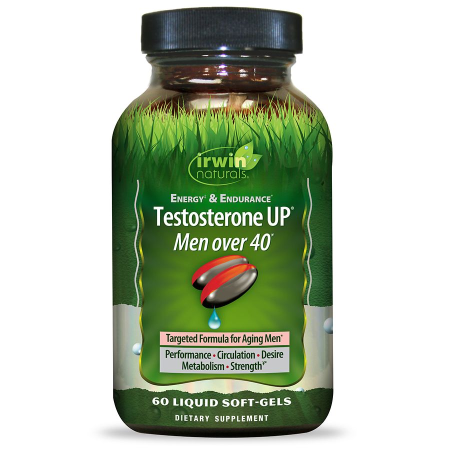 Irwin Naturals Energy & Endurance Testosterone UP Men Over 40 Softgels ...