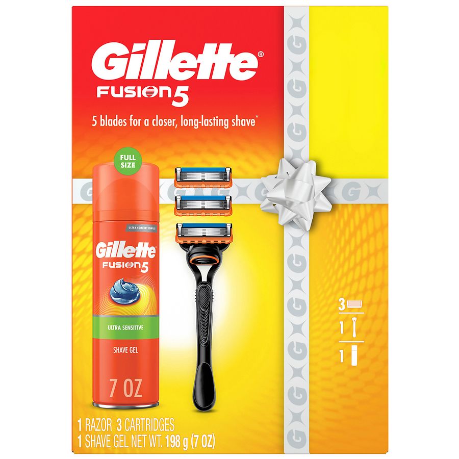 Gillette Fusion5 Razor and Shave Gel Holiday Pack, 1.0 set Deals and ...