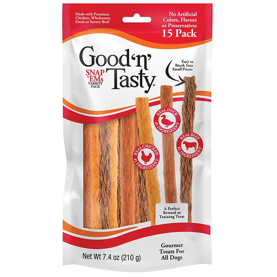 Good 'N' Tasty Triple Flavor Snap 'Ems Meaty Sticks Variety Pack Dog ...