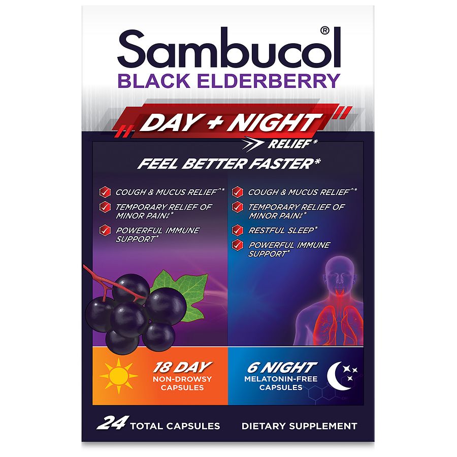 Sambucol Black Elderberry Day+Night Relief Elderberry | Walgreens