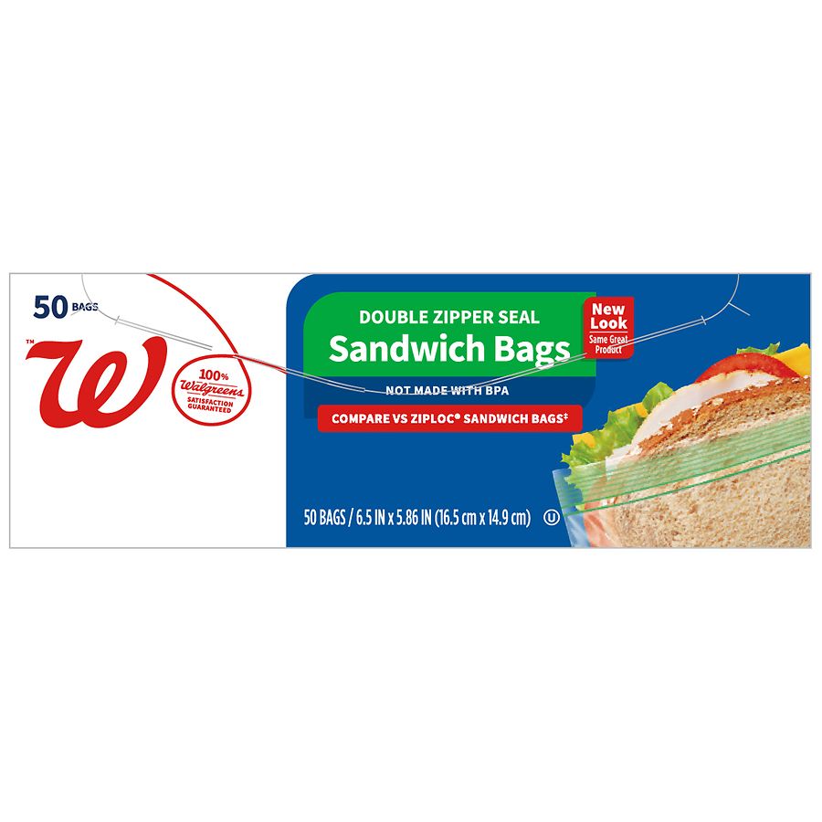 Walgreens Double Zipper Seal Sandwich Bags | Walgreens