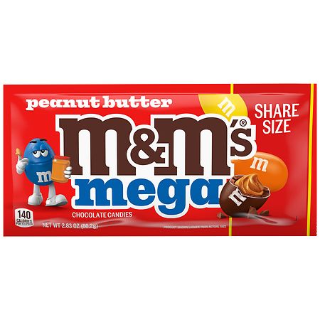 M&M's Share Size Mega Candies Peanut Butter Chocolate | Walgreens