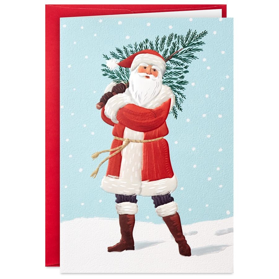 Hallmark Packaged Christmas Cards (Santa Carrying Fir Tree) | Walgreens