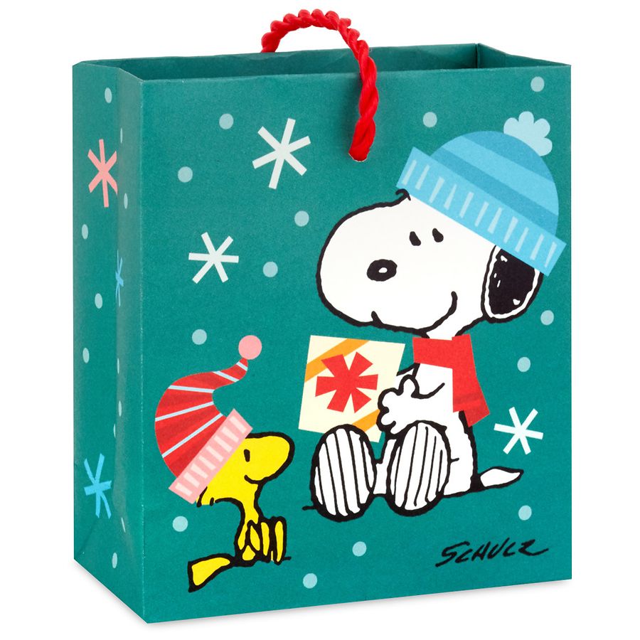 Hallmark Peanuts Snoopy and Woodstock Christmas Gift Card Holder Bag ...