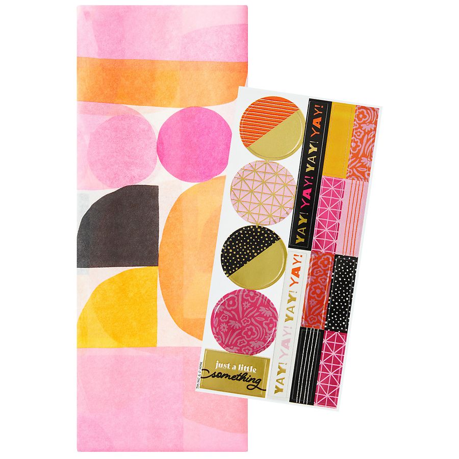 Hallmark Mod Shapes Tissue Paper for Gift Wrap With Gift Tag Stickers ...