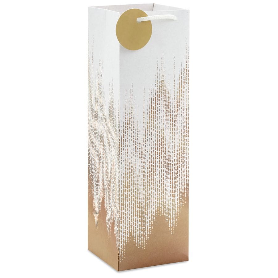 Hallmark Kraft and White Ombre Chevron Holiday Wine Gift Bag Large ...