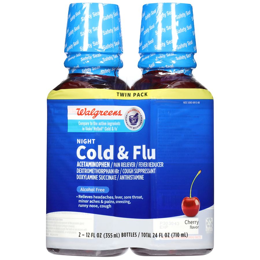 Walgreens Night Cold & Flu Liquid Cherry | Walgreens