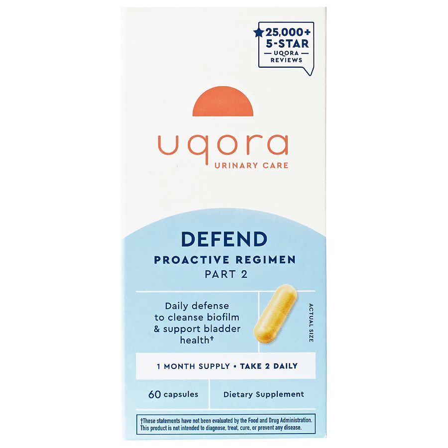 Uqora Defend Urinary Tract Health Biofilm Cleansing Supplement Capsules ...