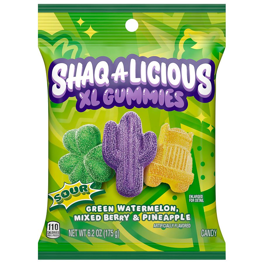 SHAQ-A-LICIOUS XL Gummies, Sour Chewy Candy Bag Assorted | Walgreens