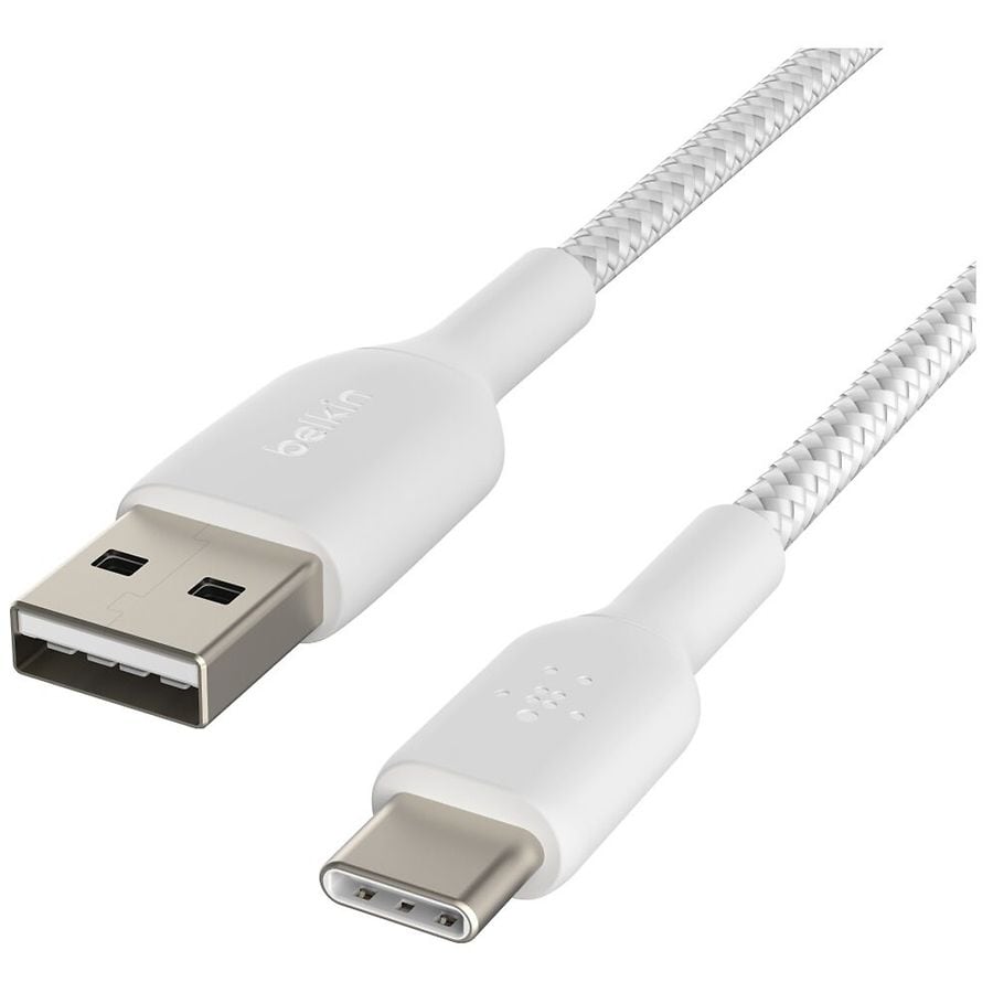 Belkin Braided USB-C to USB-A Cable 3.3 FT White | Walgreens
